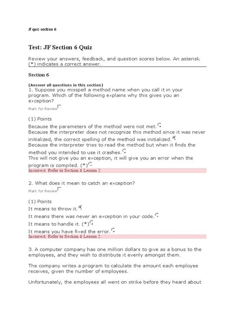 Jf Quiz Section 6 Pdf Integer Computer Science Array Data Structure
