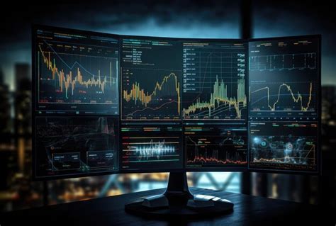 premium ai image financial data analysis computer screen displaying