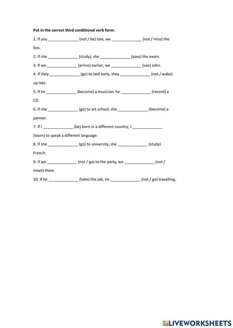 Third Condition… Free Interactive Worksheets 1919628