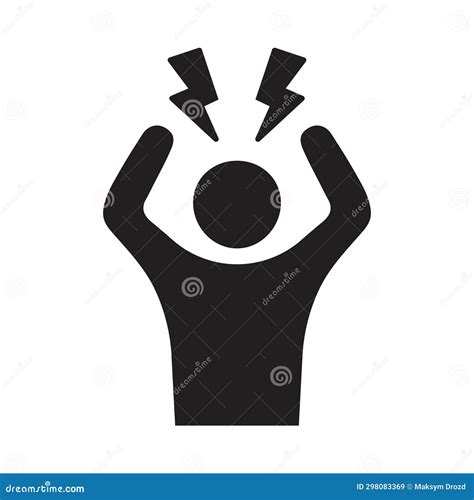 Stress Nervous Icon Angry Person Crazy Flat Style Icon Headache