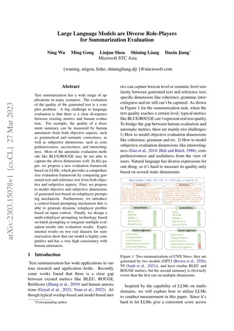 Pdf Large Language Models Are Diverse Role Players For Summarization