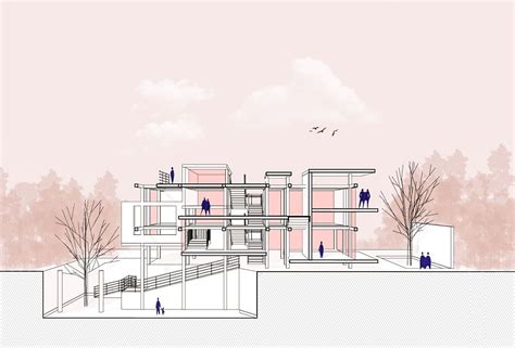 Section Perspective Arquitectura Conceptual Porfolio Diseño Arquitectura