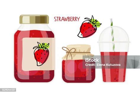통조림 딸기 항아리에 콤포트와 잼 유리로 마시고 라벨을위한 딸기 스케치 통조림 과일 과일 보존 벡터 일러스트레이션 농부 시장 브랜딩 유기농 식품 템플릿 가을에 대한 스톡