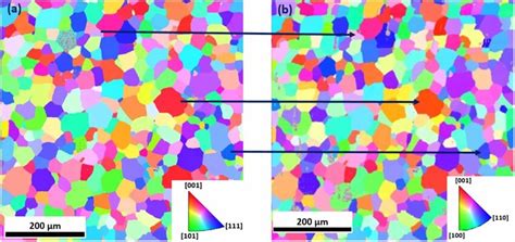 Ebsd Mappings Of The 45 µm Grain Size Substrate Without A And With