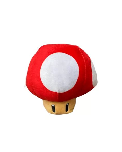 Nintendo Super Mario Mushroom Head Plush Red 5” Power Up Peowned £1244