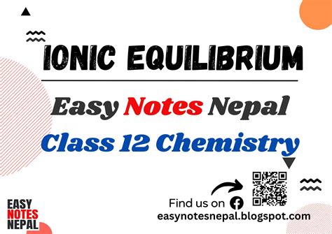 Class 12 Chemistry Ionic Equilibrium Notes