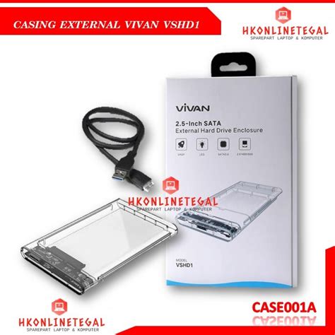 Jual Casing Hardisk Eksternal Vivan VSHD1 External Case HDD Enclosure Transparent 2.5 Inch SATA ...