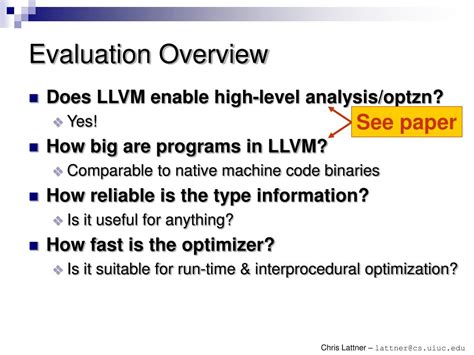 Ppt Llvm A Compilation Framework For Lifelong Program Analysis