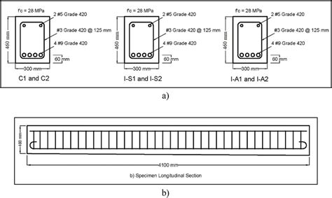Specimens Dimensions And Reinforcement Layout 12 A Specimen Cross