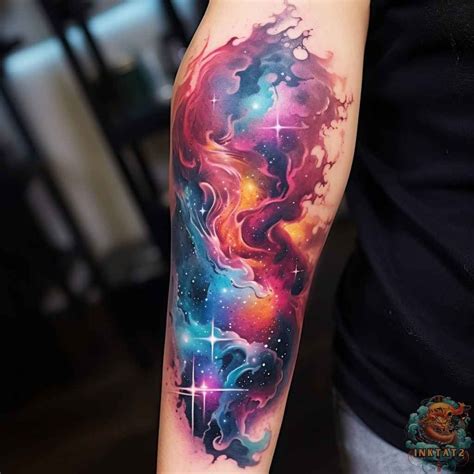 Galaxy Tattoo Colorful Cosmic Tattoo Galaxies Galaxy Space Tattoo