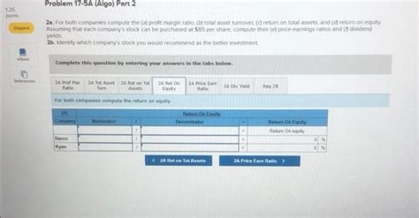 Solved Problem 17 5a Algo Part 2 2a For Both Companies