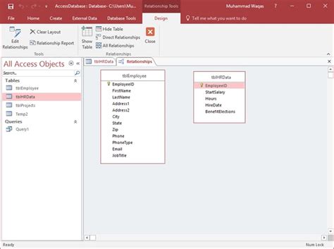 Ms Access One To One Relationship