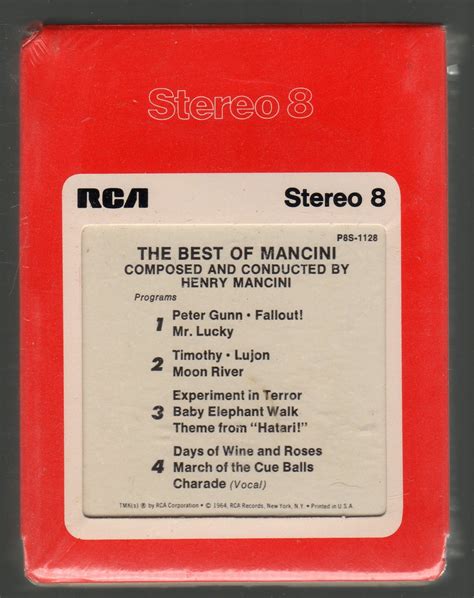 Henry Mancini The Best Of Mancini Sealed Rca A46 8 Track Tape