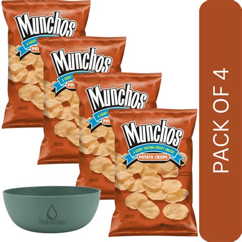 4 Pack Of Munchos Classic Flavor Potato Chips Light Crispy Snack 4