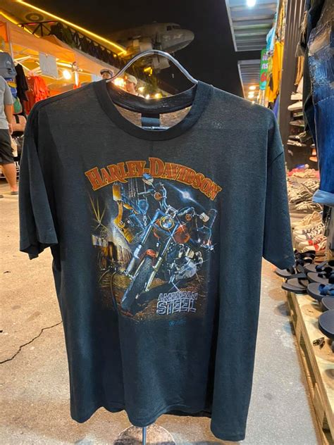 เสื้อ Harley Davidson Vintage 3d ของแท้ Hawg Hog 1988 สภาพ เสื้อยืดแนววินเทจ เสื้อวง เสื้อ