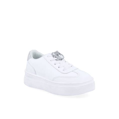 Tenis Urbano Vazza Color Blanco Para Niña Con Pin De Oso