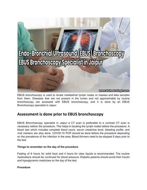 Ppt Ebus Bronchoscopy Specialist In Jaipur Endo Bronchial