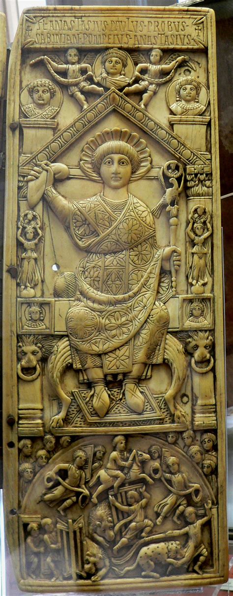 7 Rome 2 3 Bas Empire Ivoire Diptyque Consulaire De Flavius Anastasius