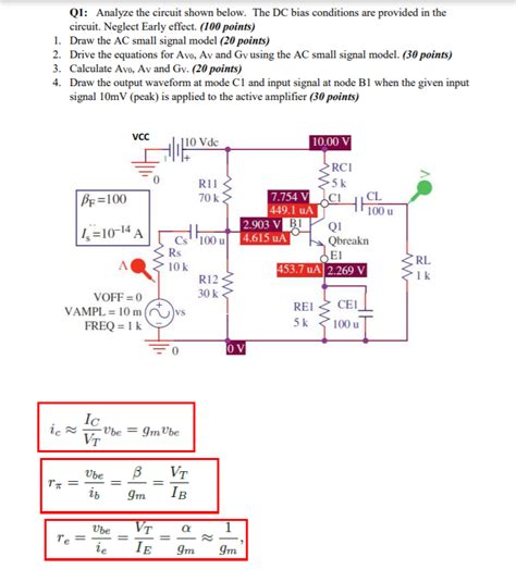 Solved Q Analyze The Circuit Shown Below The DC Bias Chegg