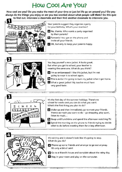 How Cool Are You Warmer Filler English ESL Worksheets Pdf Doc