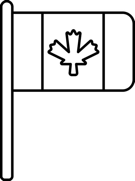 Canadian Flag Clip Art Black And White