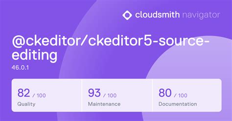 Ckeditorckeditor5 Source Editing 4601 Npm Package Quality Cloudsmith Navigator