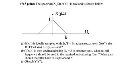Solved 7 3 points The spectrum X jΩ of x t is real and Chegg com