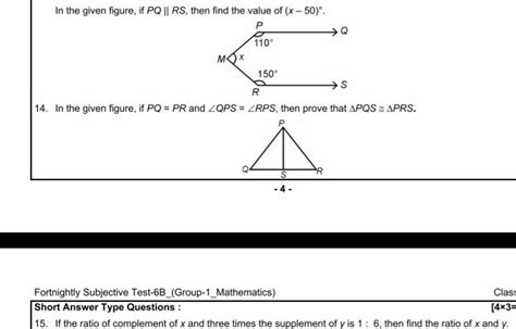 In the given figure, if PQ∥RS, then find the value of (x−50)∘.In the giv..