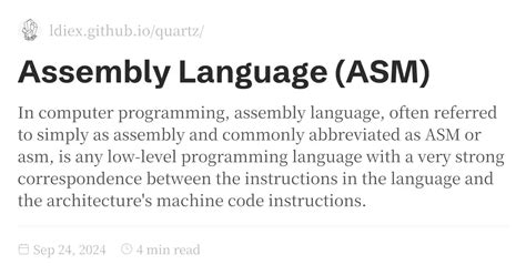 Assembly Language Asm