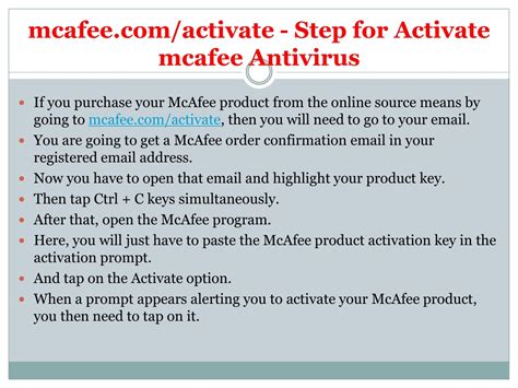 PPT Mcafee Com Activate Step For Install And Activate Mcafee Antivirus PowerPoint