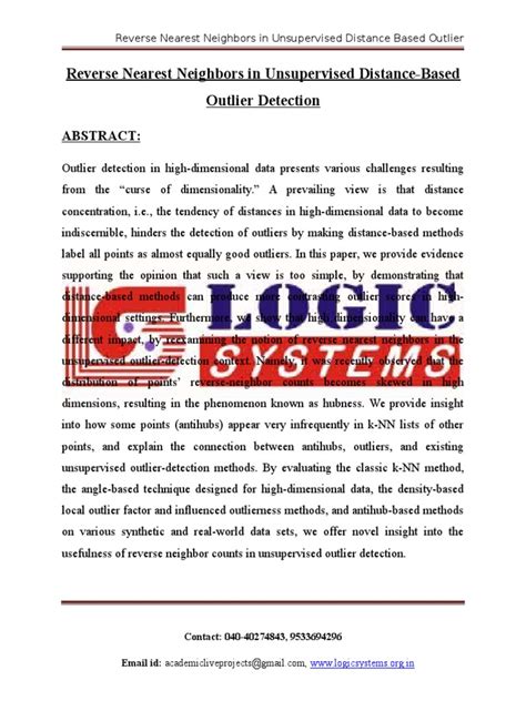 Lsj1513 Reverse Nearest Neighbors In Unsupervised Pdf Outlier