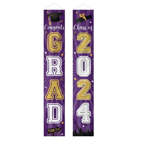 Class Of 2024 Congrats Graduation Banner Party Welcome Hanging Door