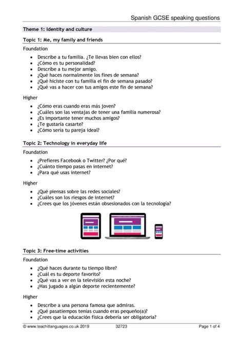 Spanish Gcse Speaking Questions