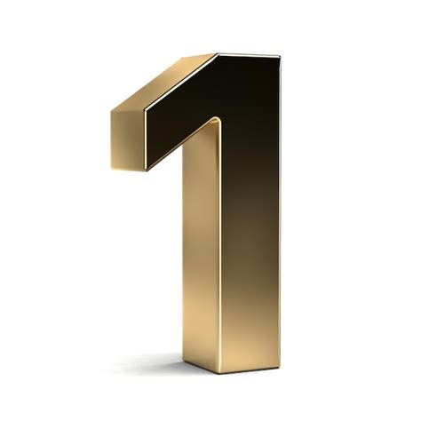 A Gold Number 1 On A White Background Premium Photo