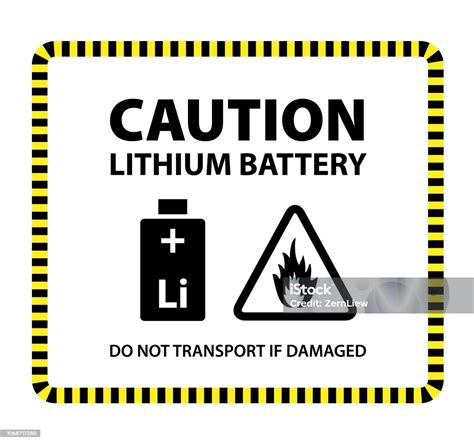 Lithium Battery Warning Label Stock Illustration Download Image Now