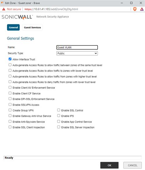 Configure Guest Vlan In The Tz Firewall For Guest Users To Access Internet Only