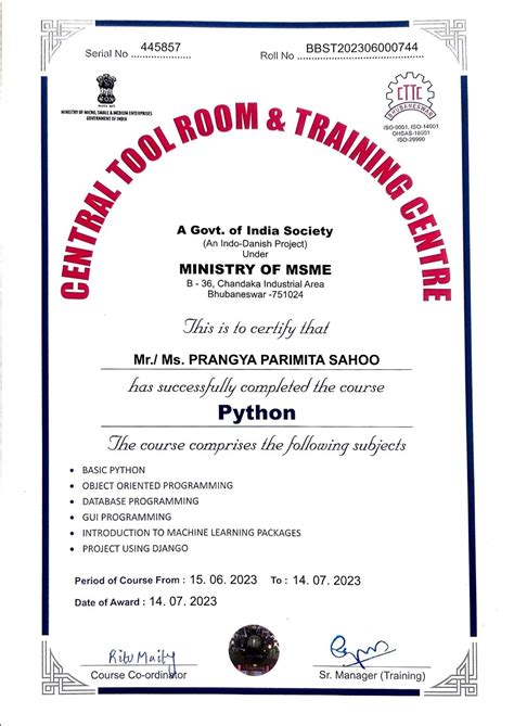 Prangya Parimita Sahoo On Linkedin Python Cttc Learning Experience