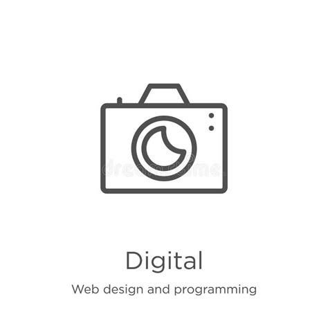 Digital Icon Vector From Web Design And Programming Collection Thin Line Digital Outline Icon