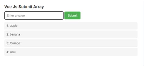 Vue Js Submit Array Push Method Javascript Example