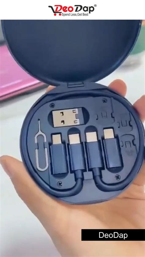 0377 MINI MULTI FUNCTIONAL FAST CHARGING DATA CABLE SET FOR APPLE ANDROID TYPE C CHARGING WITH