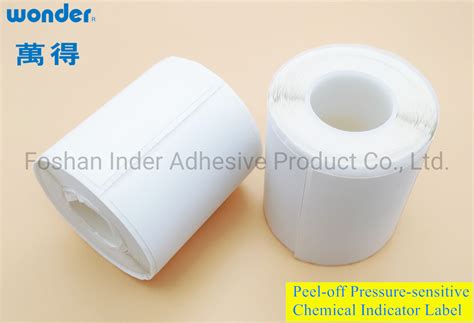 Peel Off Pressure Sensitive Chemical Indicator Label For Steam Or Dry