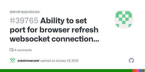 Ability To Set Port For Browser Refresh Websocket Connection When Using