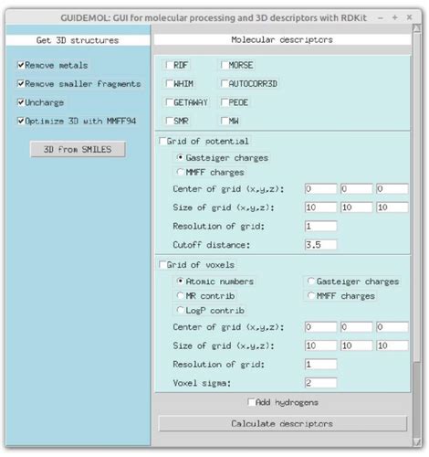 Guidemol A Python Graphical User Interface For Molecular Descriptors Based On Rdkit Aires‐de
