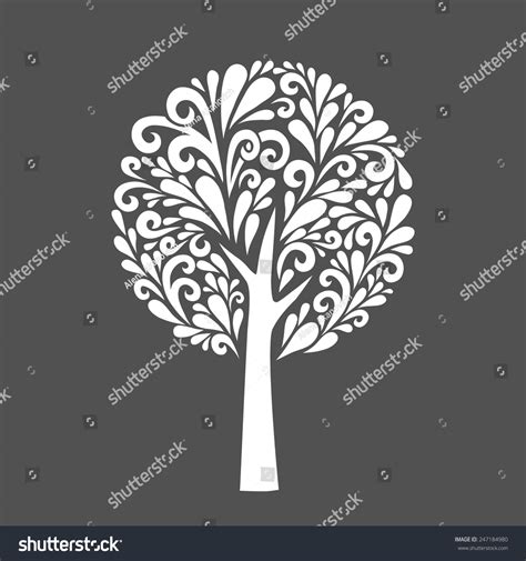 Tree Vector Decoration Made Swirl Shapes Stock Vector Royalty Free 247184980 Shutterstock