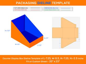 Cardboard Counter Display Box Delline Template Vector Image