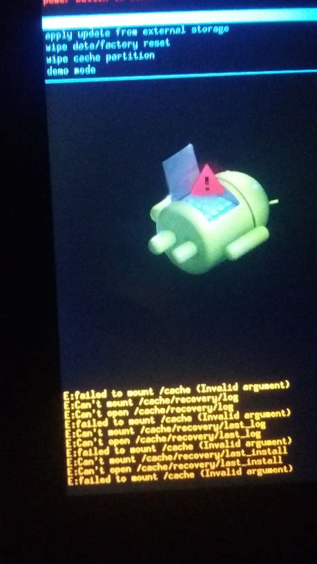 E Failed To Mount Cache Invalid Argument Acer Community