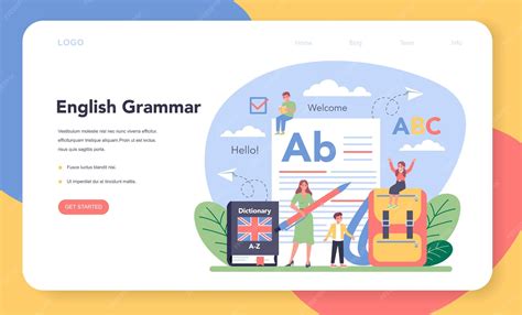 Premium Vector English Class Web Banner Or Landing Page