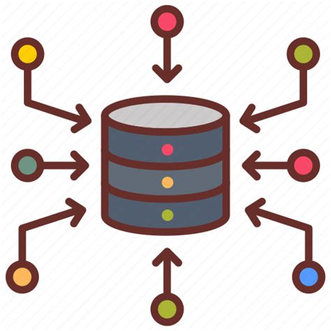 Data Aggregate Sourcing Summing Databank Storage Icon Download
