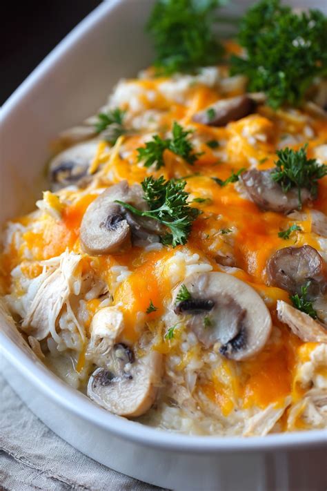 Chicken Rice Cream Of Mushroom Soup Casserole Recipe Comfort Food