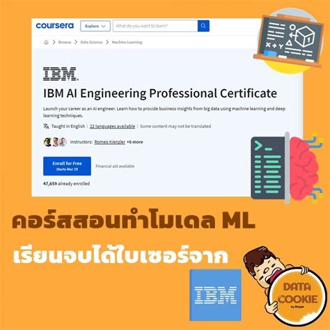 [datacookie] คอร์สสอนทำโมเดลmlเรียนจบได้ใบเซอร์จากibm 👨‍🏫🤖 แอดคุ้กกี้🍪